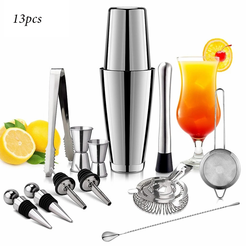 13Pcs/Set Stainless Steel Cocktail Shaker Ice Tong... – Vicedeal