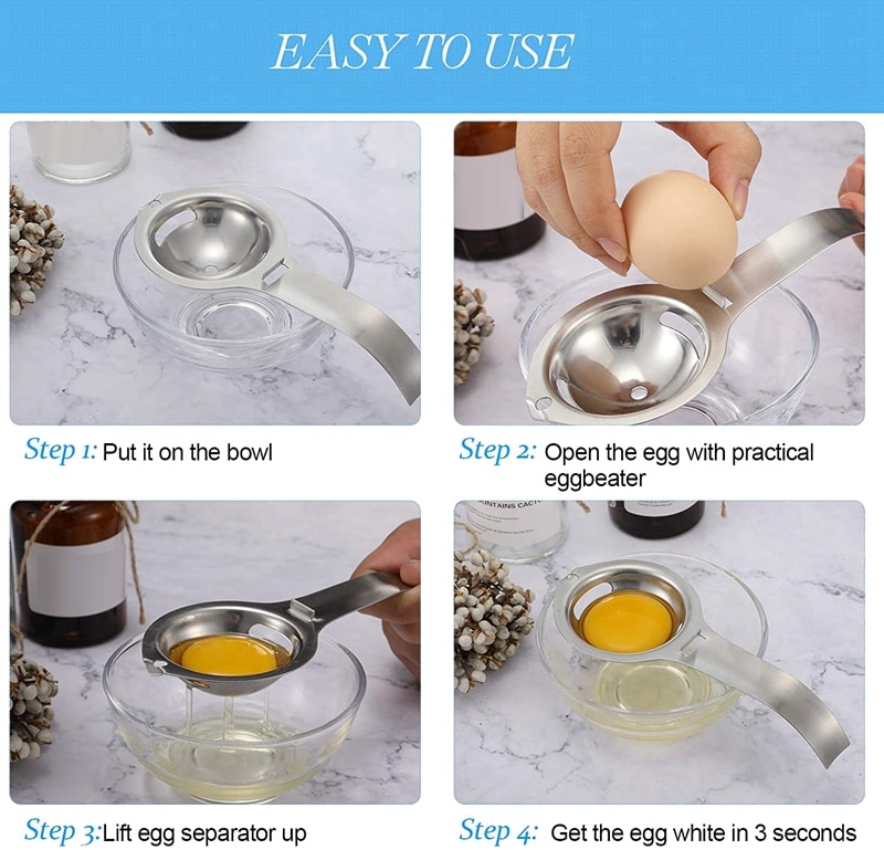 2 Pcs Stainless Steel Egg White Separator Egg Siev... – Grandado