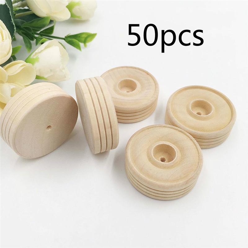50pcs Round Wooden Small Wheels Toy Accessories DI... – Vicedeal