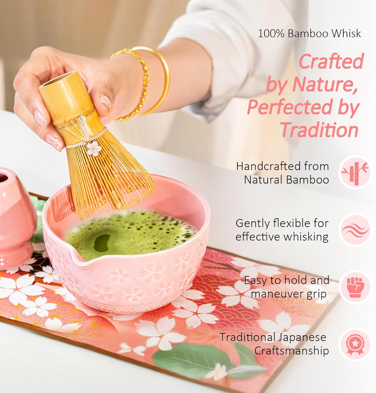 Matcha Set Kit Pink Inculding Matcha Whisk /Bowl/B... – Vicedeal