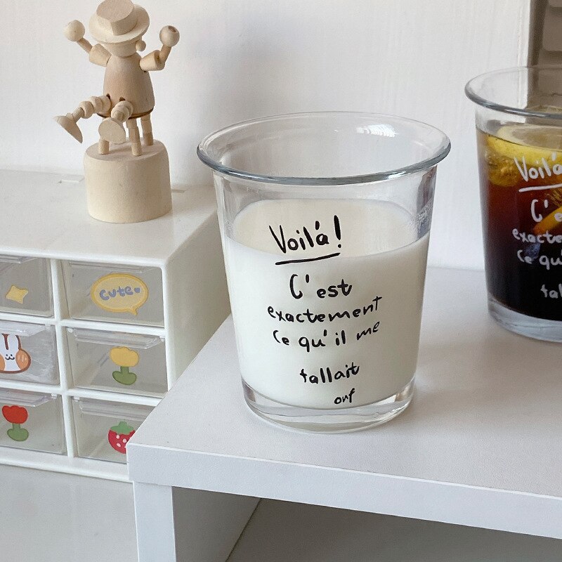 1Pcs French Style Water Cup Wind Glass Simple Alph... – Grandado