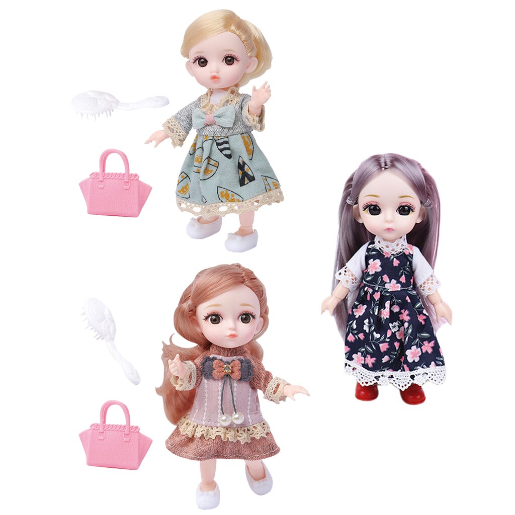 3x Moveable Mini 14 Joints 16cm 1/12 Baby Doll Cut... – Grandado