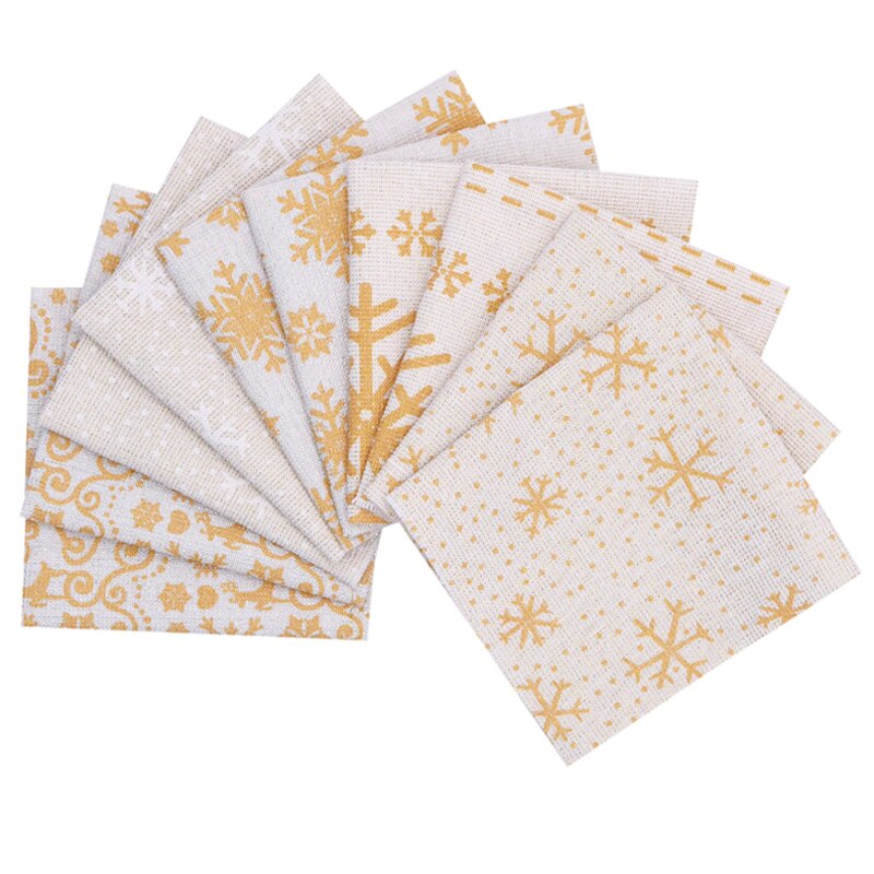 10pcs 20x20cm Snowflake Bell Print Cotton Cloth Se... – Grandado