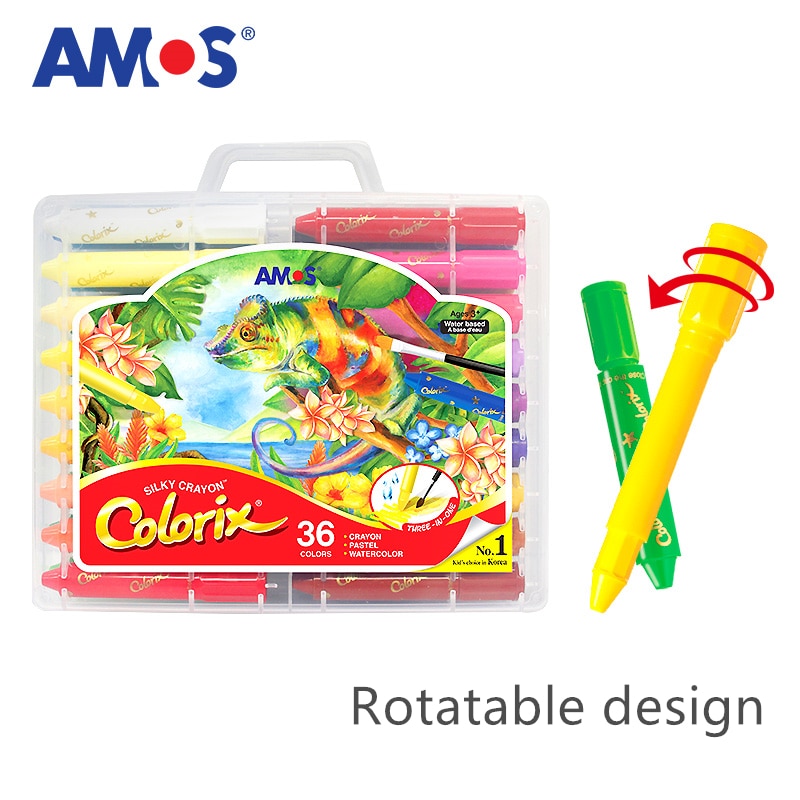 Amos CRX5PC12 Premium Silky Crayons Set 6/12/24/36... – Grandado