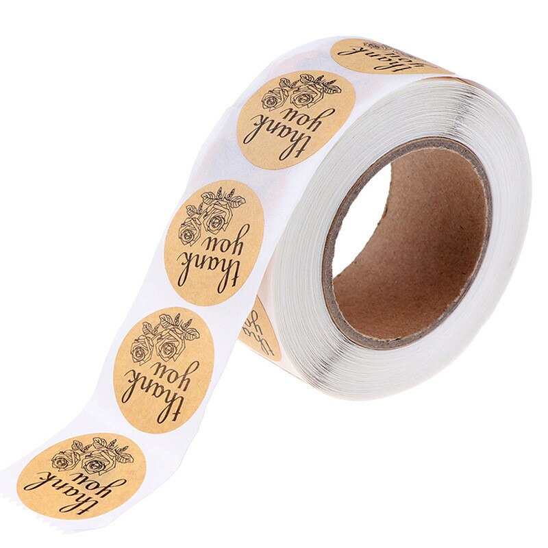 100-500Pcs 1 Inch Ronde Bedankt Kraft Stickers Bru... – Grandado