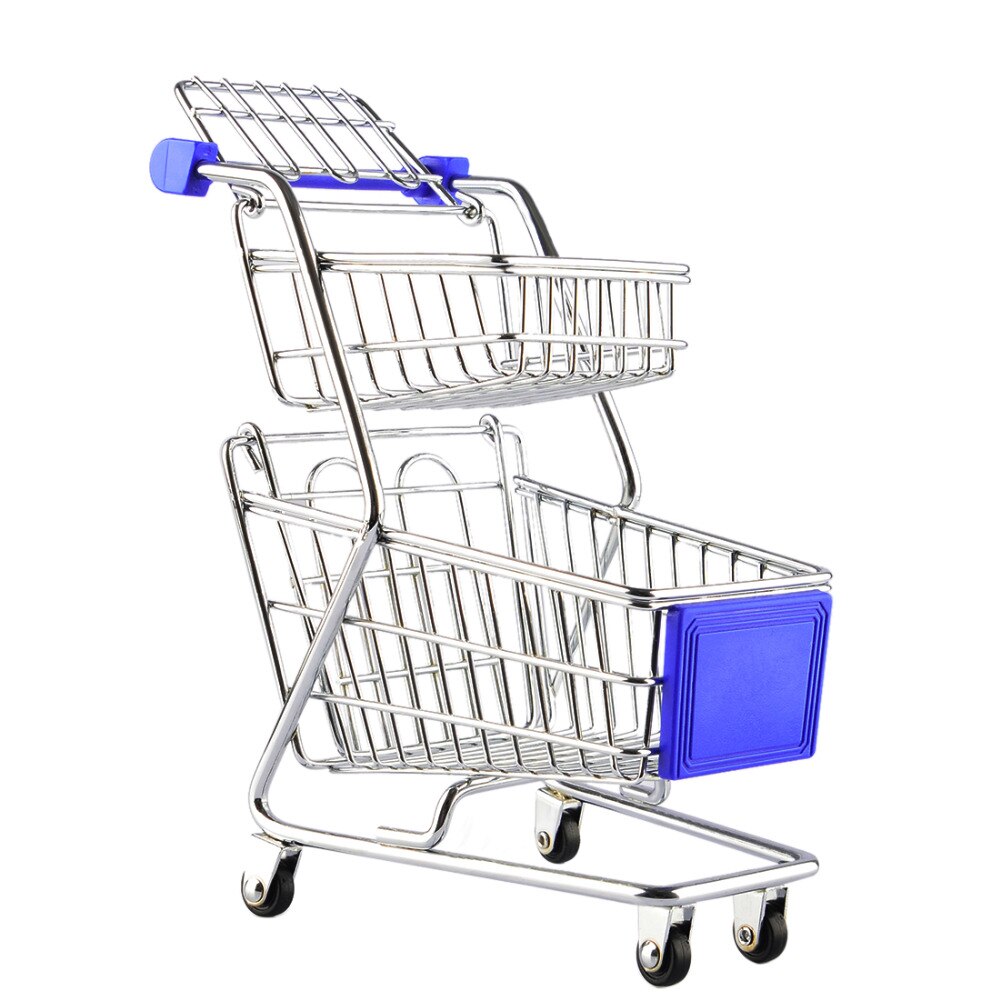 Mini Supermarket Handcart Wheel Shopping Carts Dou... – Grandado