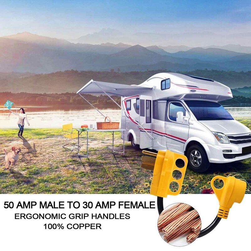 RV Trailer Plug 125V/3750W 50 AMP (14-50P) To 30 A... – Vicedeal