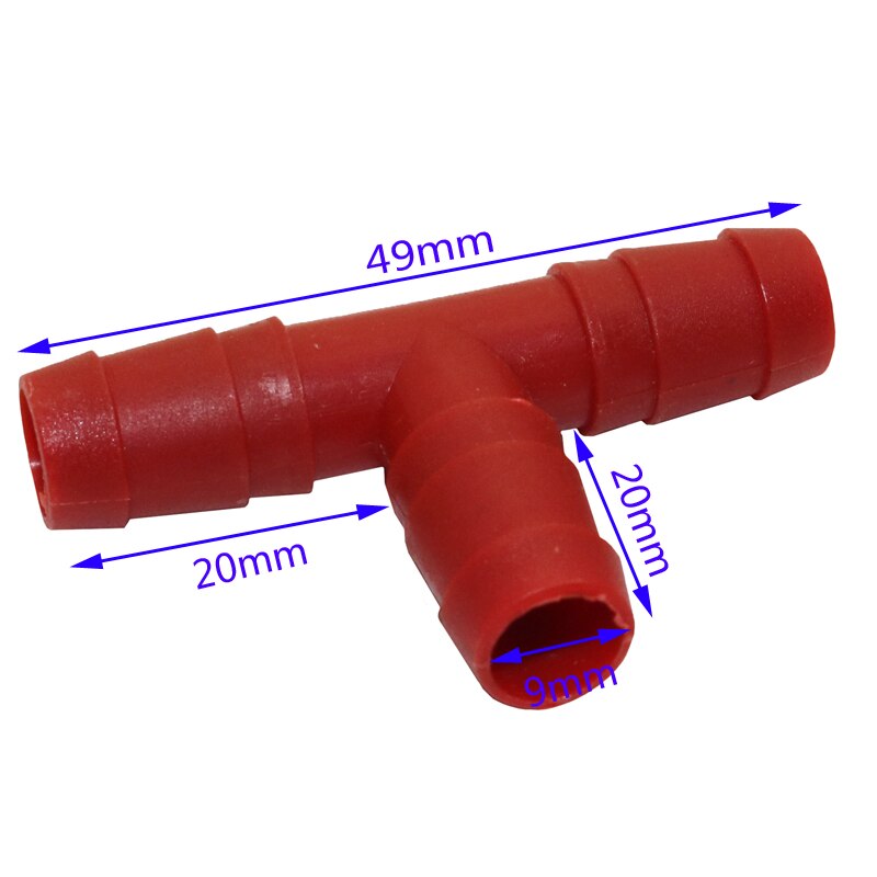 20pcs 9mm Red plastic tee fitting water hose conne... – Grandado