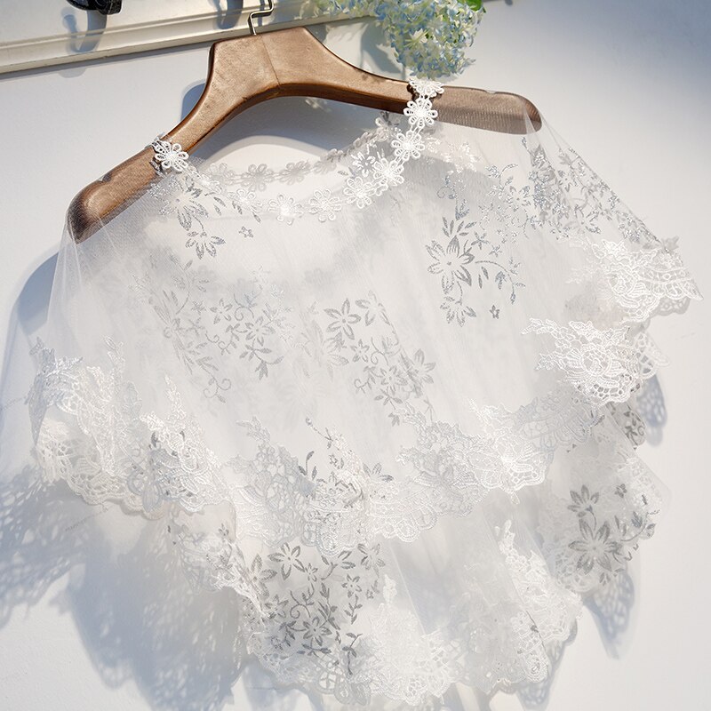 Summer Ladies White Lace Bolero Bridal Stoles Wrap... – Grandado