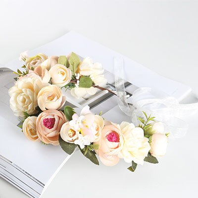Diadem Flower Crown Wedding Bride Wreath of Flower... – Grandado