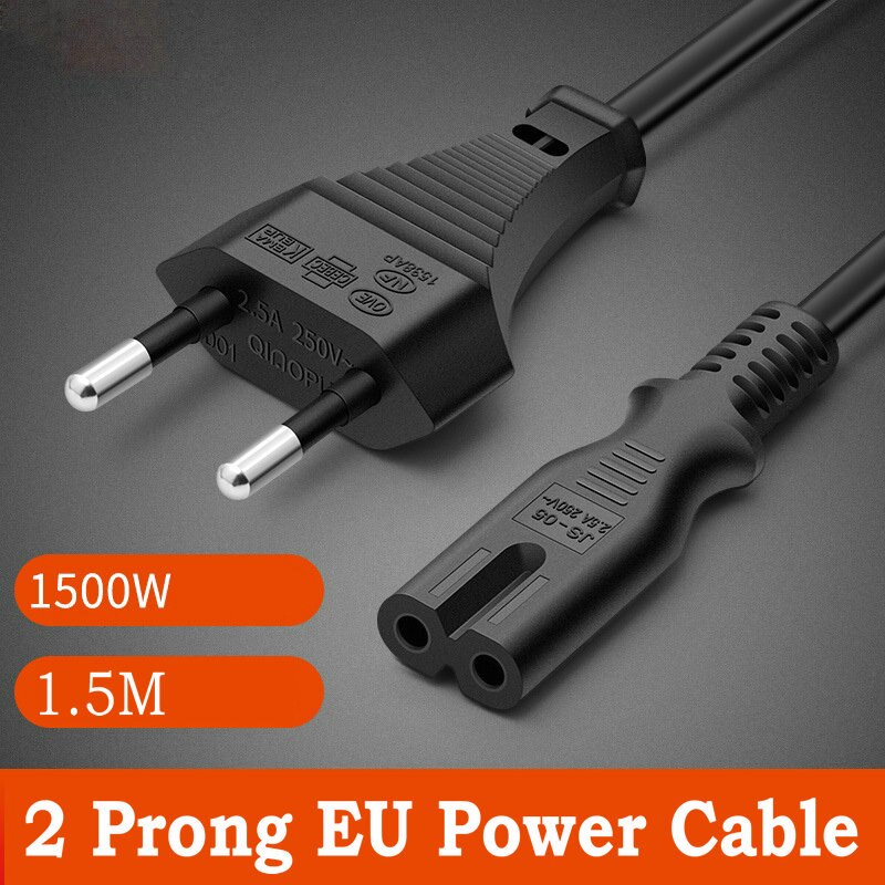 2 Prong EU 1.5M Power Cable Power Cord for TV Smar... – Vicedeal