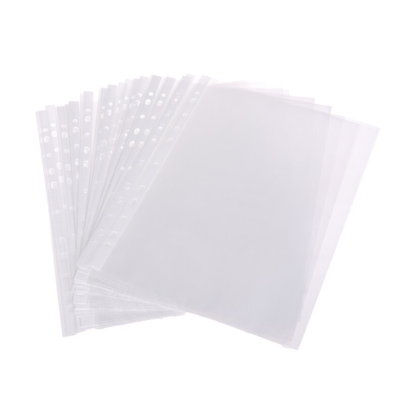 100Pcs A4 Plastic Punched Pockets Folders Filing 1... – Grandado