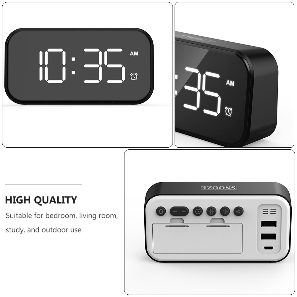 Alarma Digital LED reloj Snooze Dimmer espejo supe... – Grandado