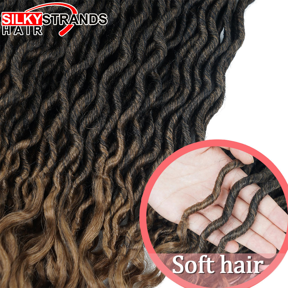 Silky Strands Curly Goddess Faux Locs Crochet Hair... – Grandado