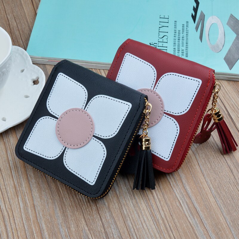 Women's Coin Purse Flower Pattern Leather Card Hol... – Vicedeal
