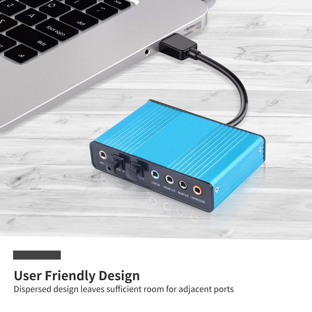 kebidu USB Sound Card 6 Channel 5.1 Optical Fibers... – Grandado
