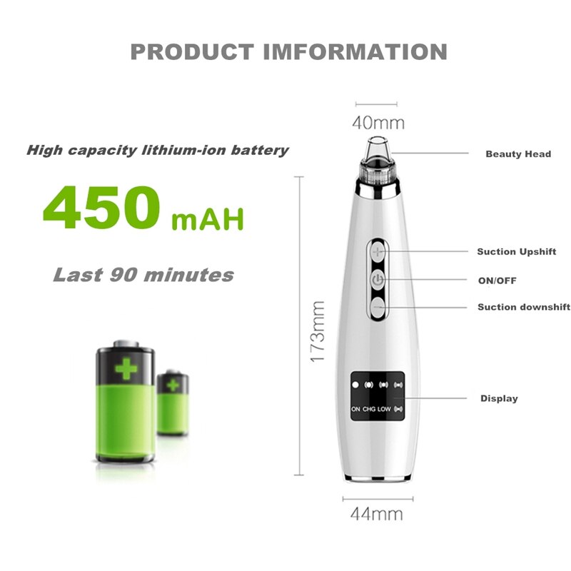 Blackhead Remover Vacuum Electric Facial Comedo Su... – Grandado