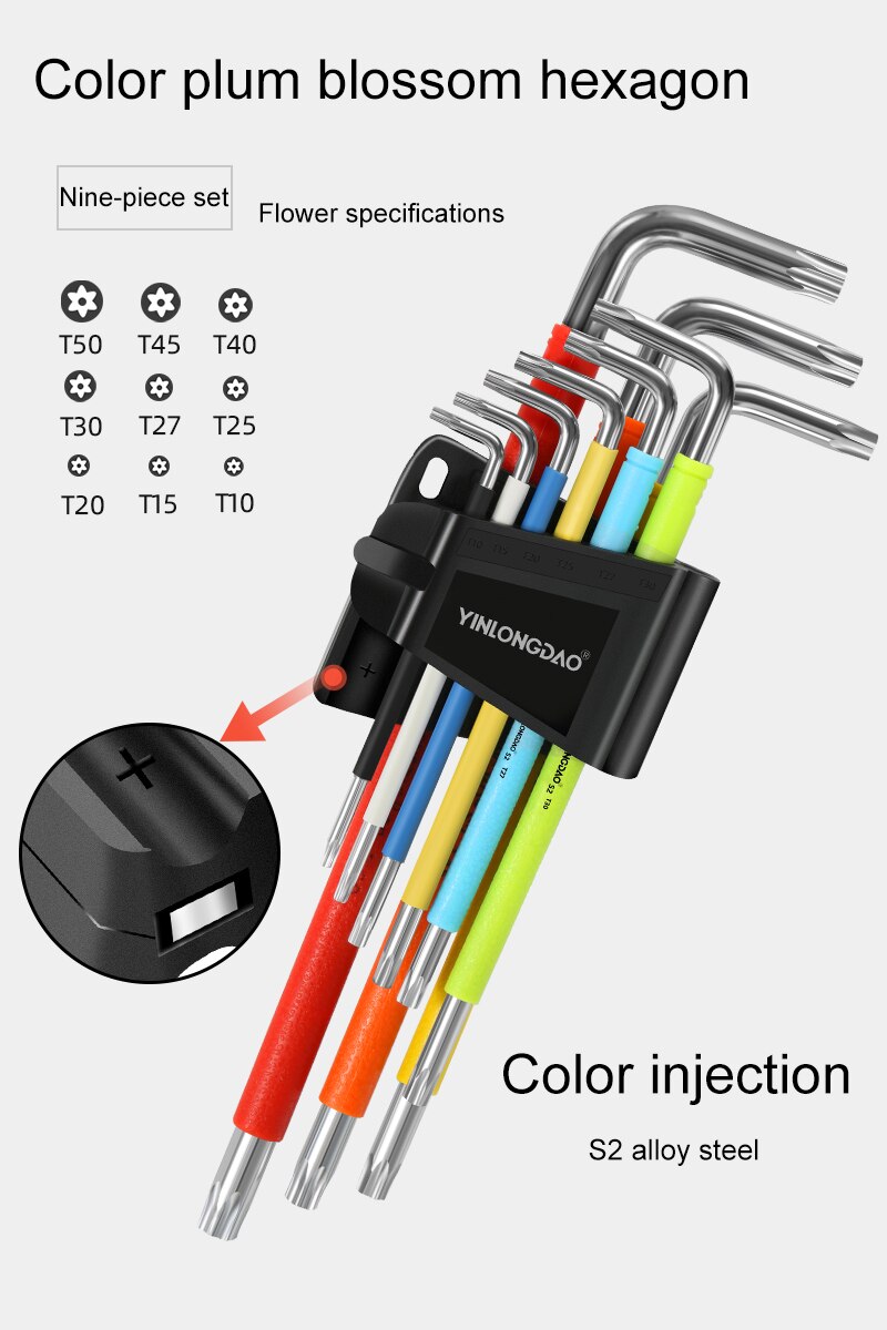 Magnetic Allen Wrench Rainbow Set Inner hexagon an... – Grandado
