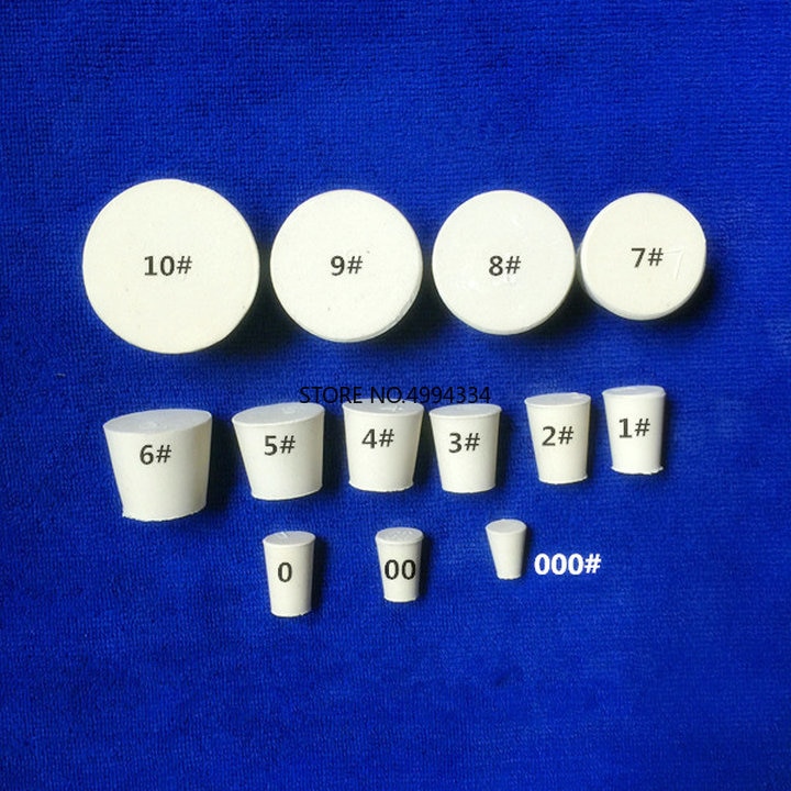 20pcs/lot 000#-4# Rubber stopper, erlenmeyer flask... – Vicedeal