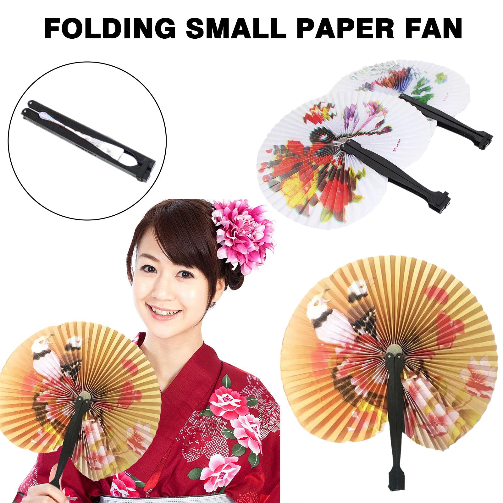 Foldable Paper Fan Retro Windmill Small Round Pape... – Vicedeal