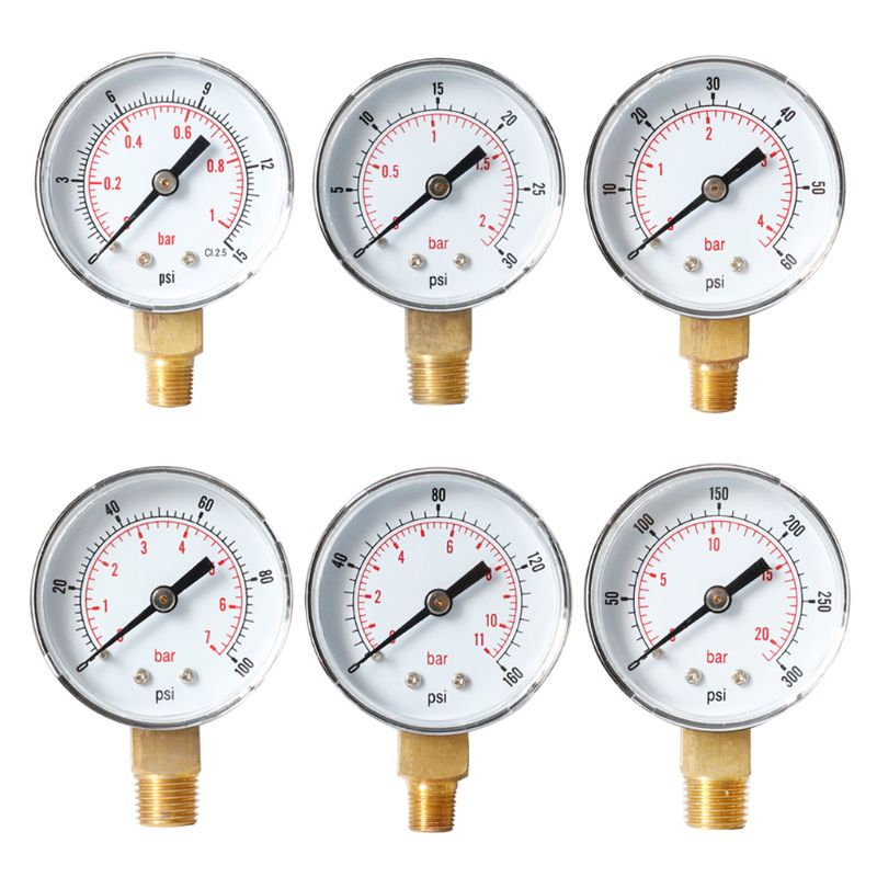 Manometer 52Mm Dial 1/8 \ "Bspt Verticale 0/15,30,... – Grandado