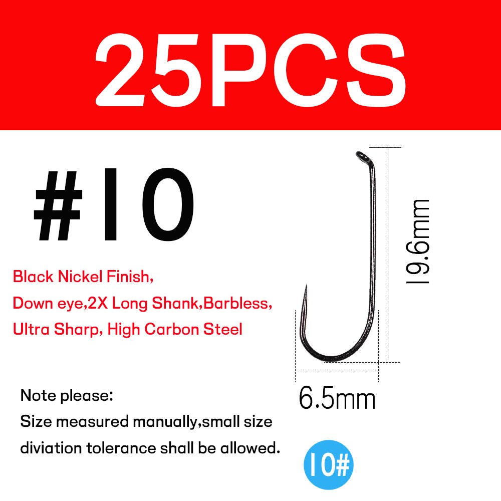 Wifreo 25pcs 2X Long Shank Barbless Streamer Nymph... – Grandado