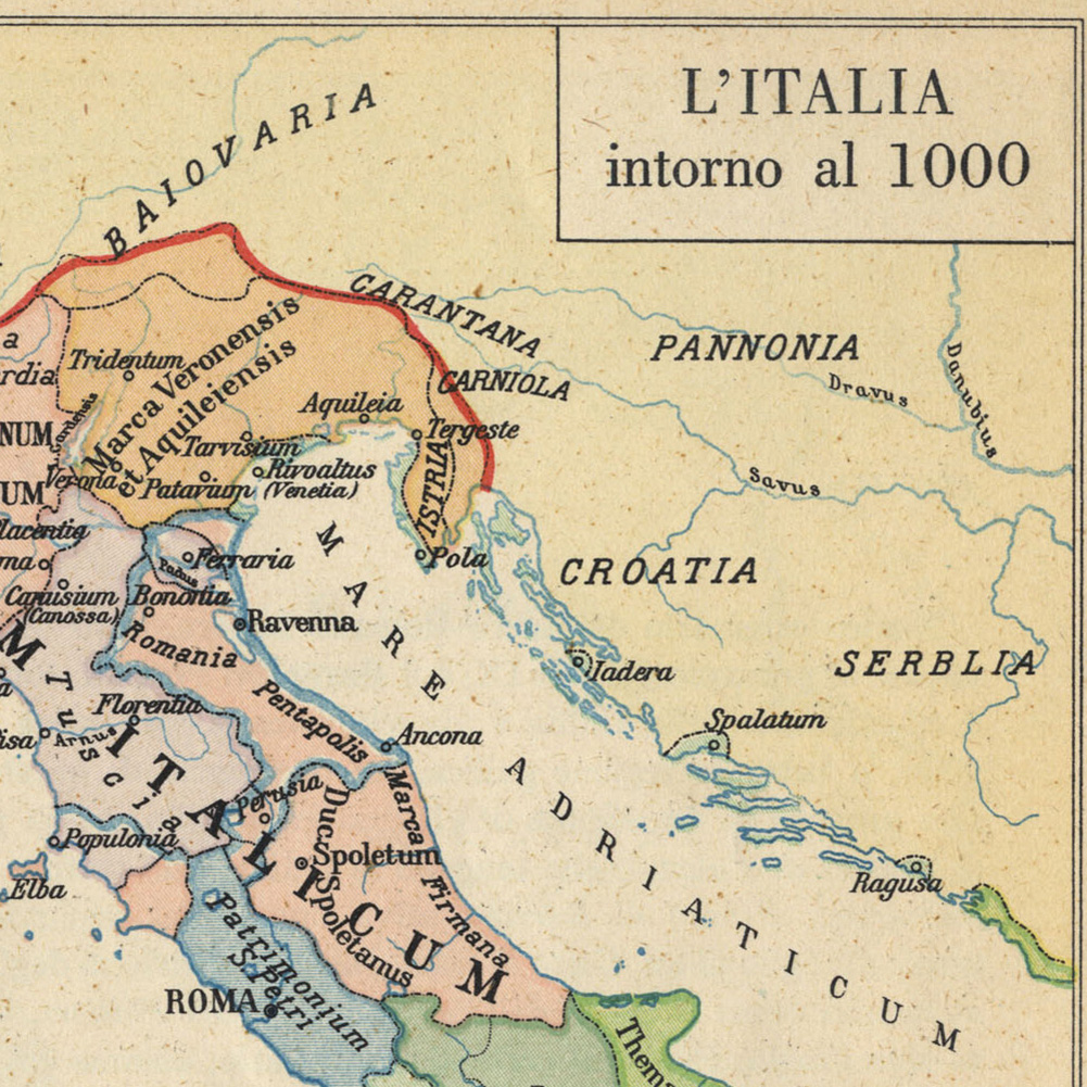 84*59 cm The Vintage Italy Map In Italian Retro Wa... – Vicedeal