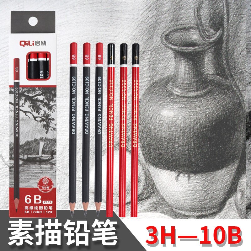 12 pcs/set Sketch Drawing Pencil Set HB 2B 6H 4H 2... – Grandado