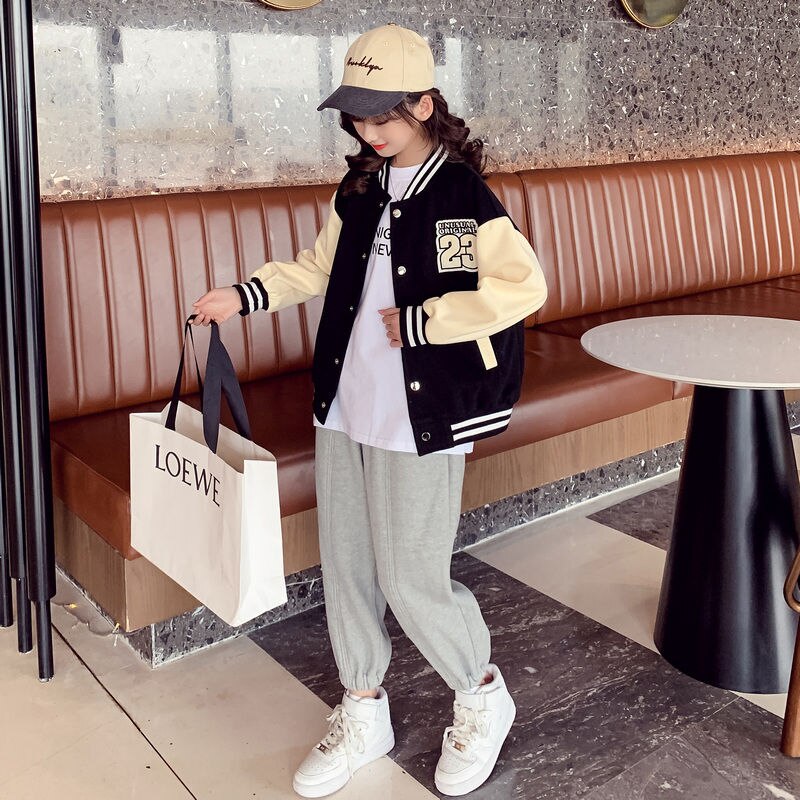 2022 Spring Autumn Sport Girl Jacket Baseball Chil... – Grandado