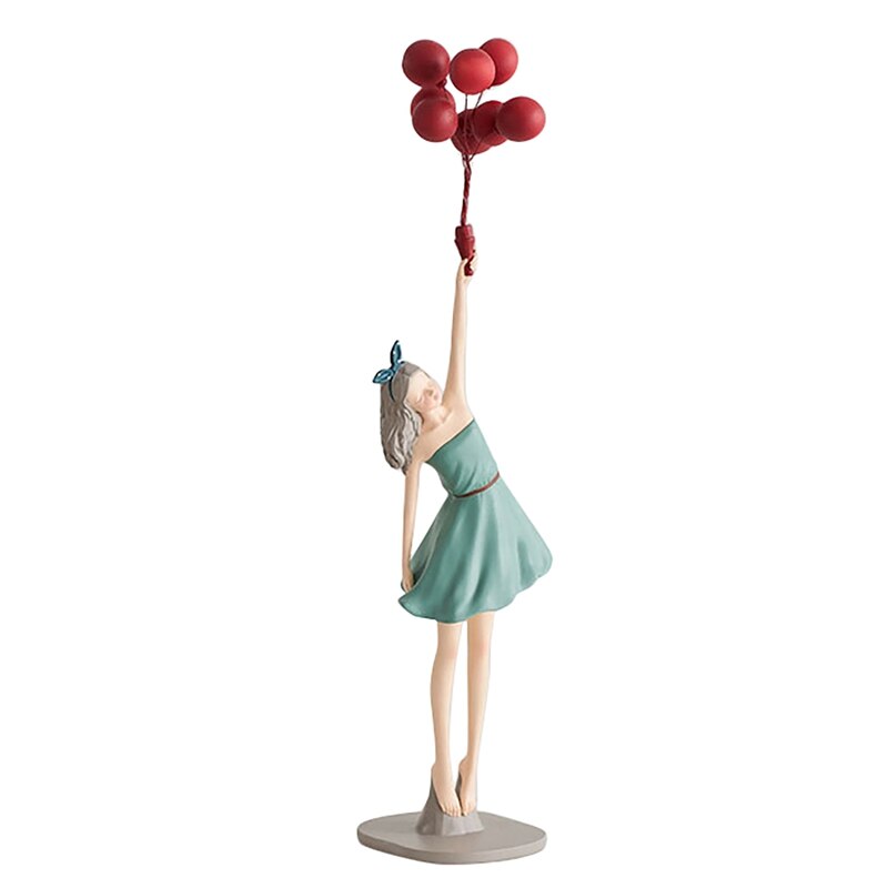 Nordic Resin Balloon Girl Sculpture Ornaments Livi... – Vicedeal