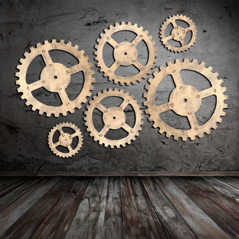 European Style Wooden Gear Wall Art Industrial Ant... – Grandado