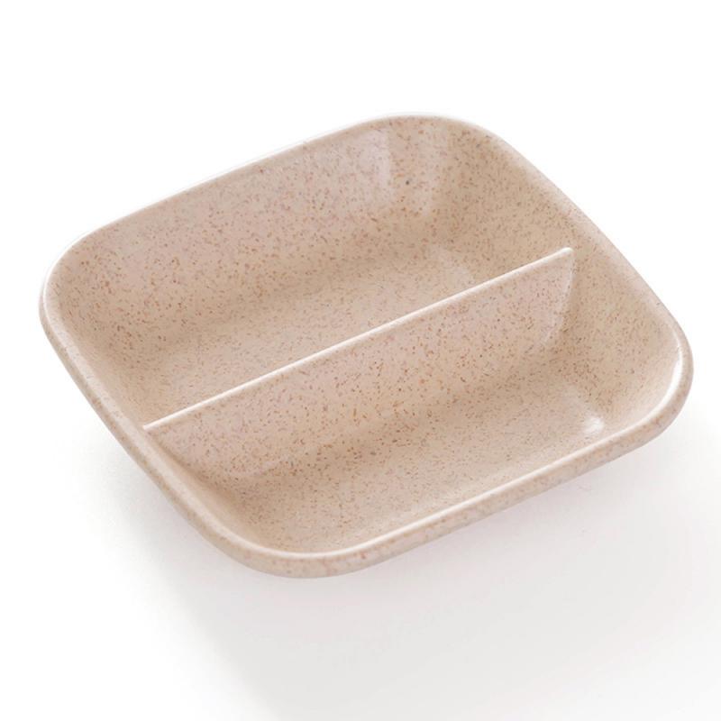 1 Pcs Kitchen Plates Sauce Dish Double Grids Wheat... – Vicedeal