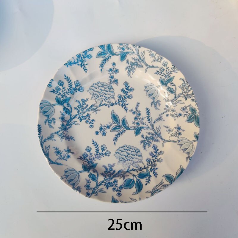 French Vintage Blue Tulips Ceramic Plate American ... – Vicedeal