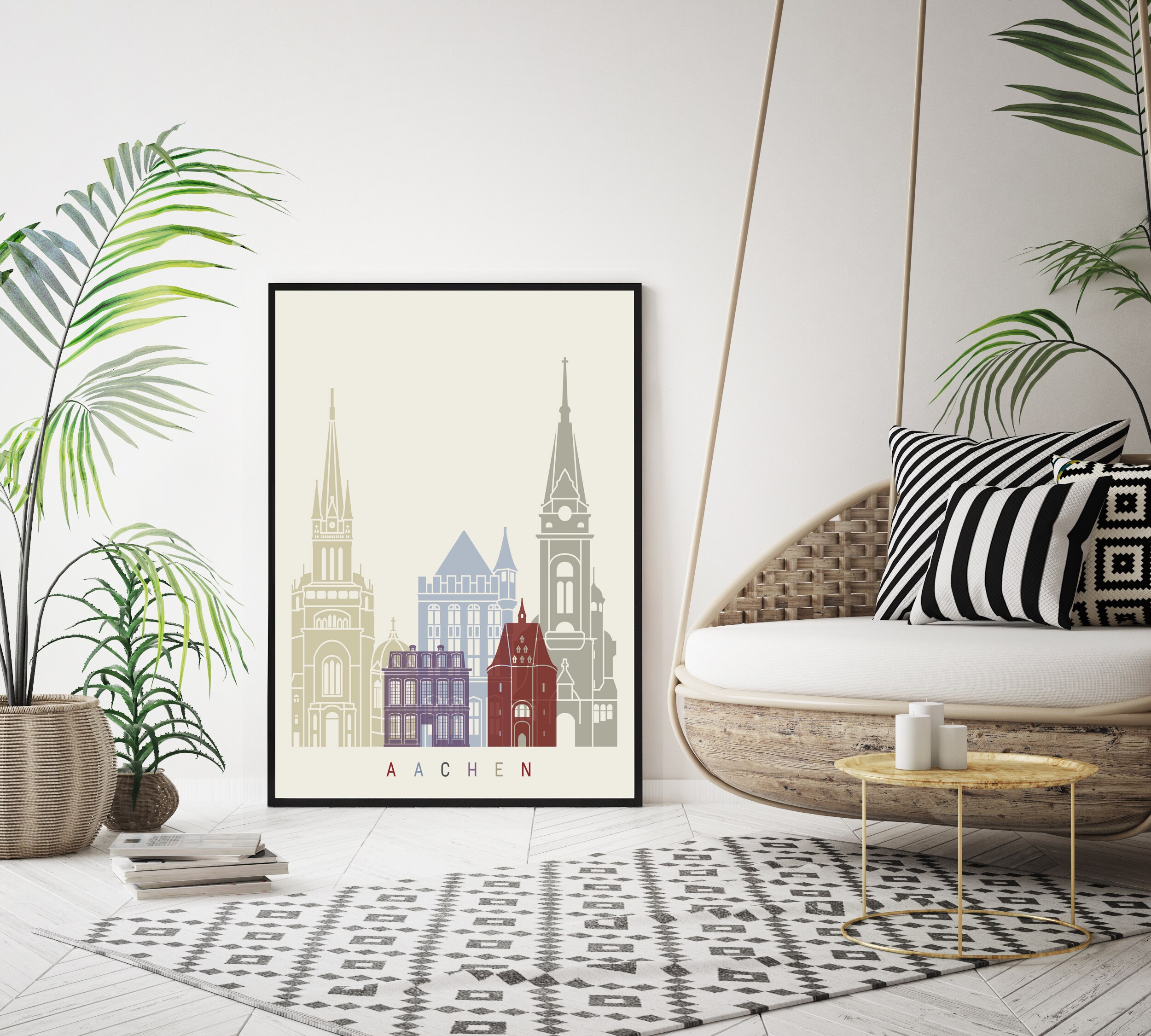 Aken Skyline Poster-Art Print Home Decor Monumente... – Vicedeal