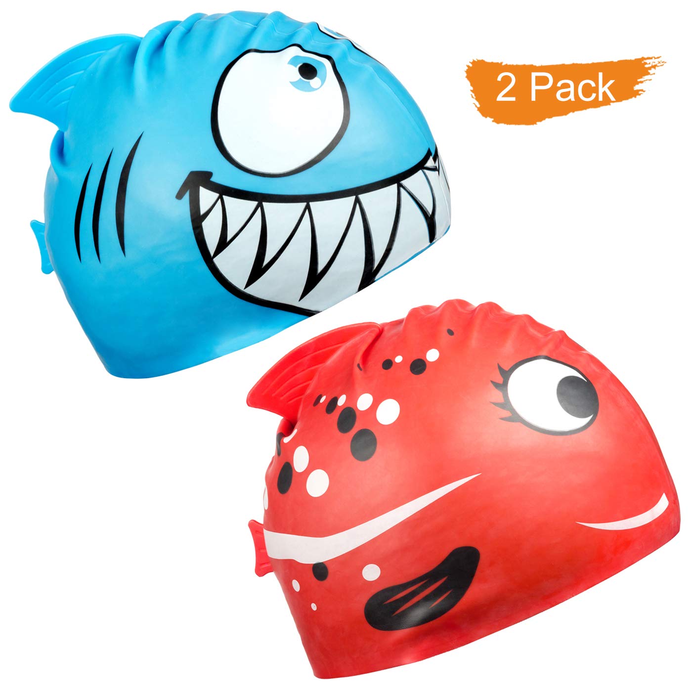 Badmuts Zwemmen Hoed Cartoon Fish Shark Siliconen ... – Vicedeal