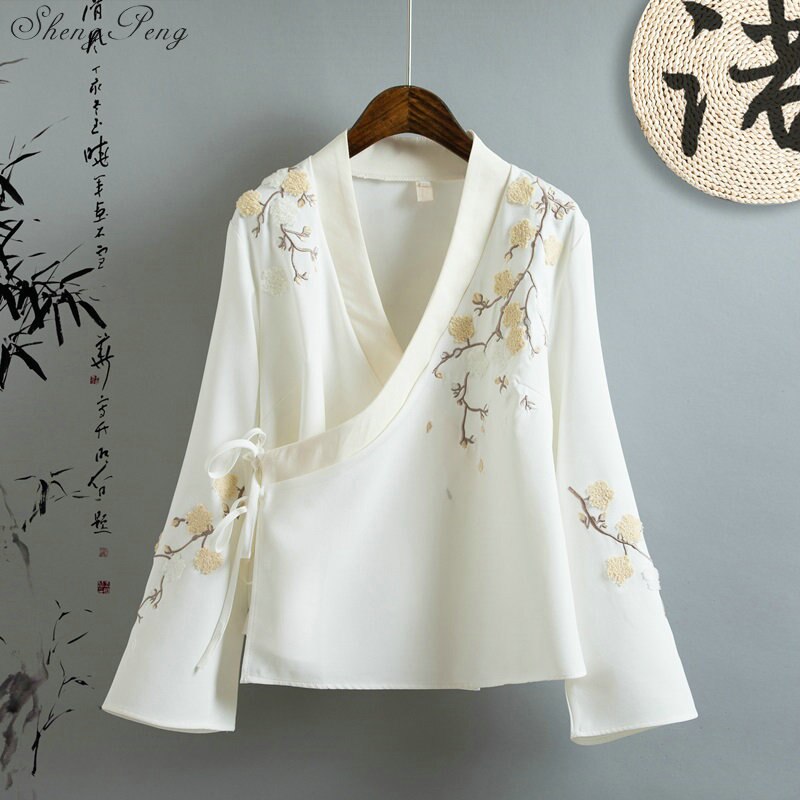 Traditional chinese blouse shirt tops for women ma... – Vicedeal