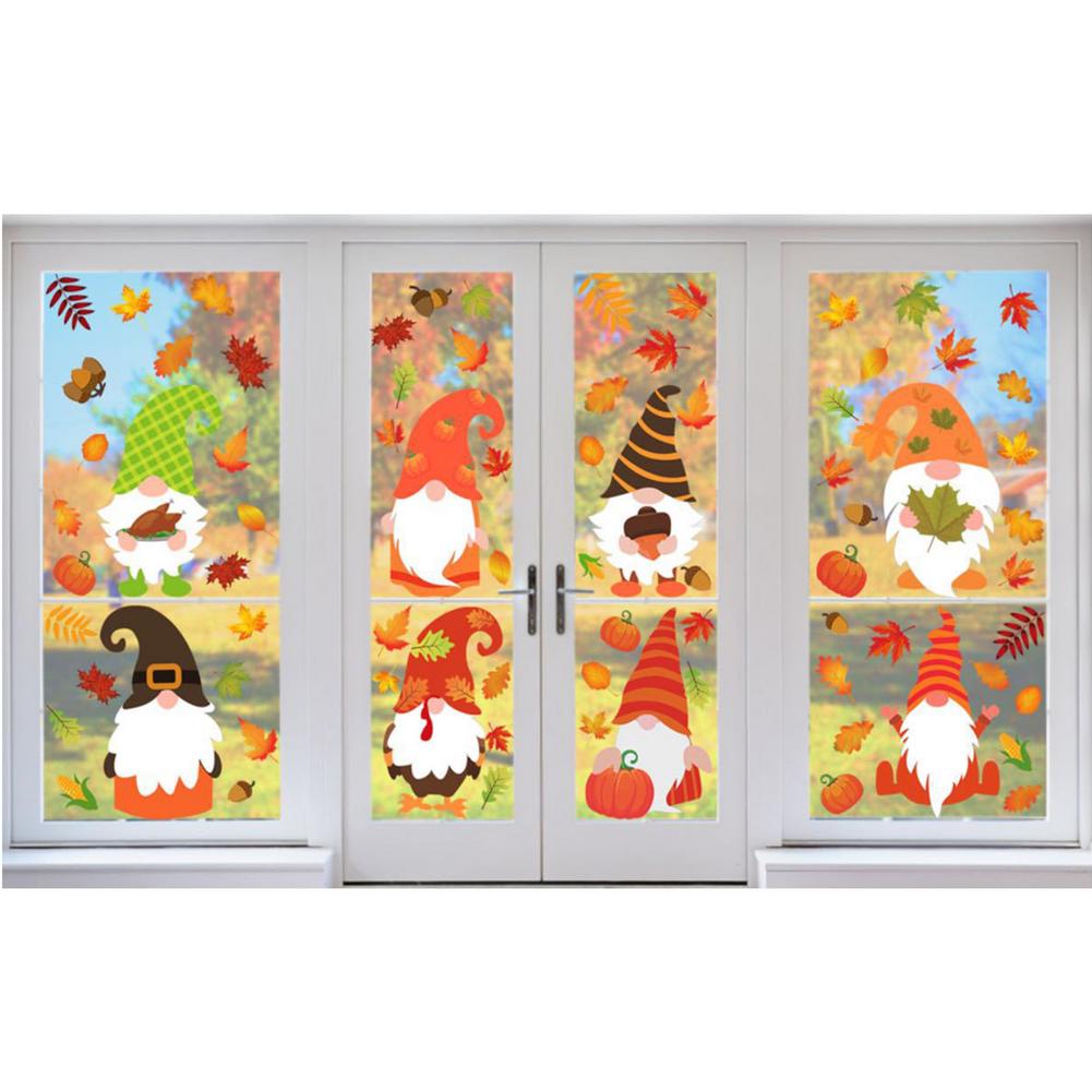 8 Sheet Fall Leaves Window Stickers Thanksgiving M... – Grandado