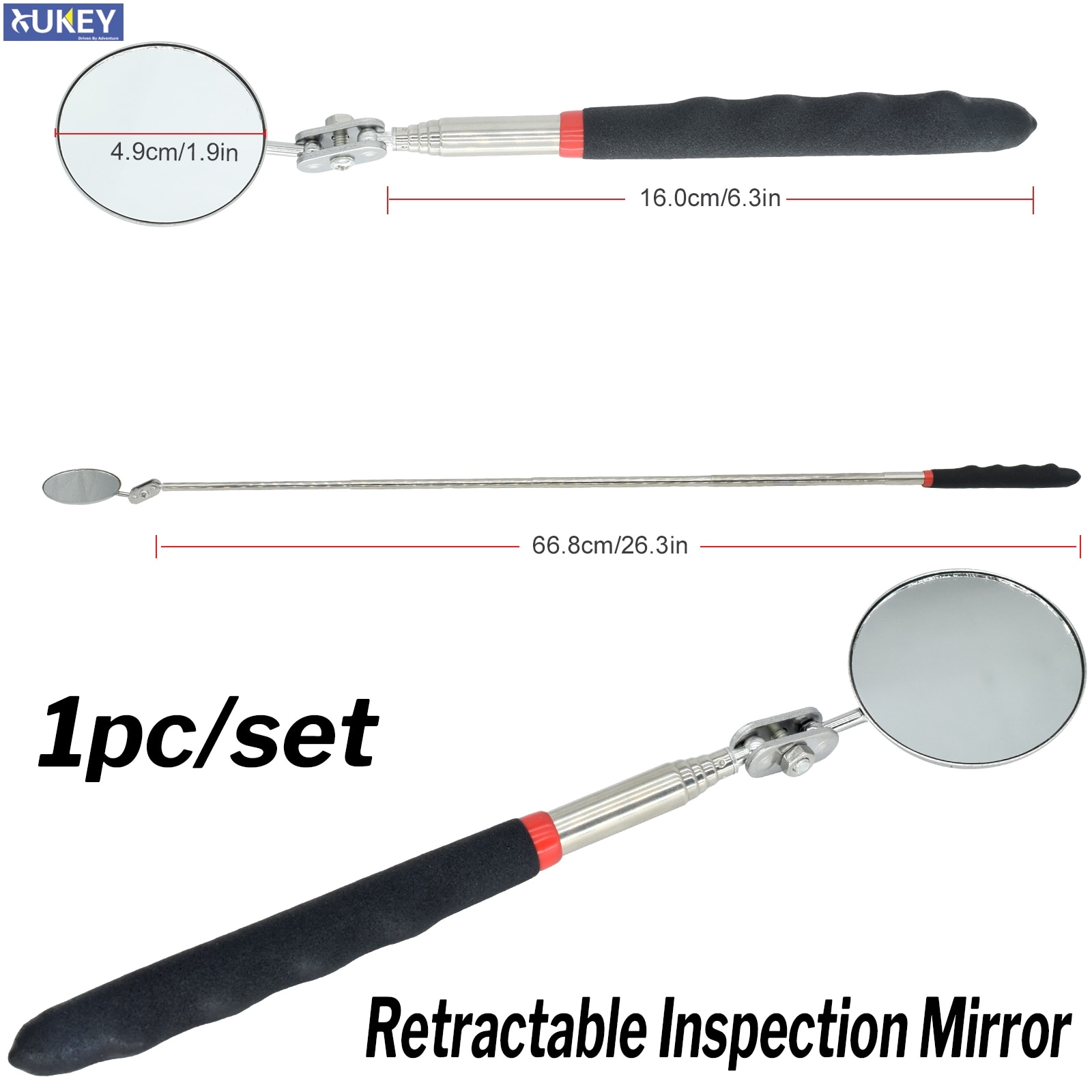 Retractable Telescopic Round Mirror Silver Pocket ... – Grandado