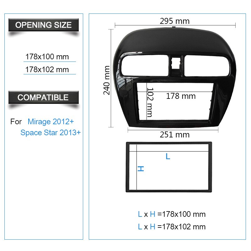 Double Din Fascia for Mitsubishi Mirage Space Star... – Vicedeal
