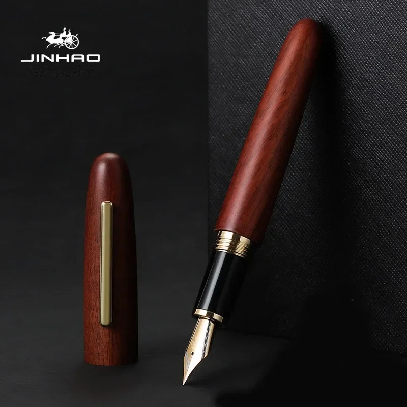 JINHAO 9056 Wood Fountain Pen Classic Golden M Nib... – Grandado