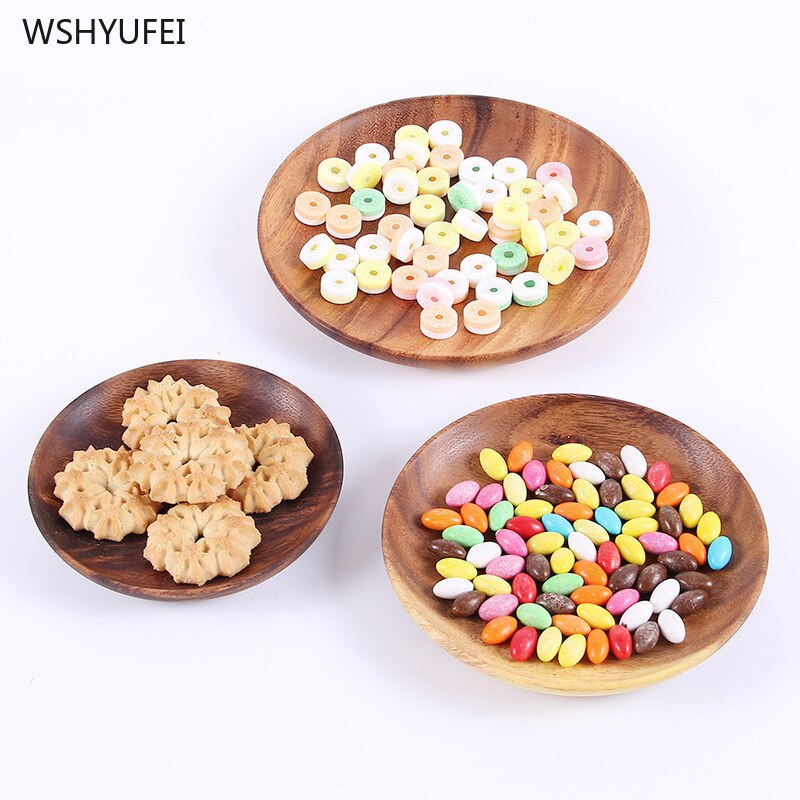 Direct acacia wood round solid wood tray Western s... – Grandado