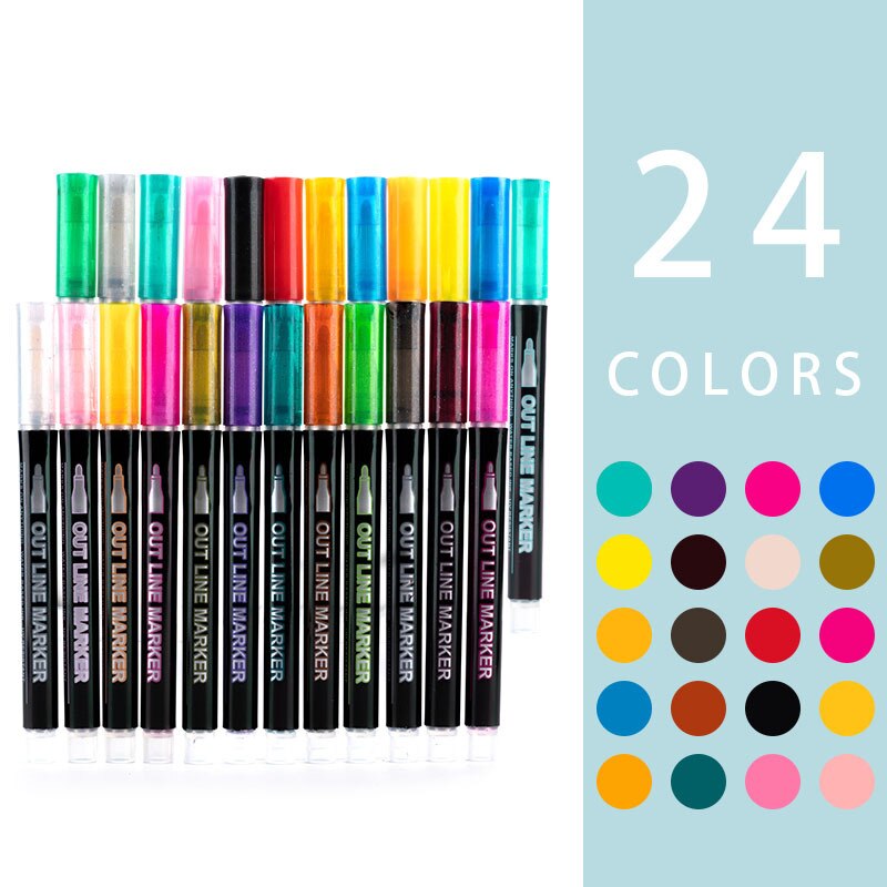 8/12/24 colores por juego de doble línea Contorno ... – Grandado