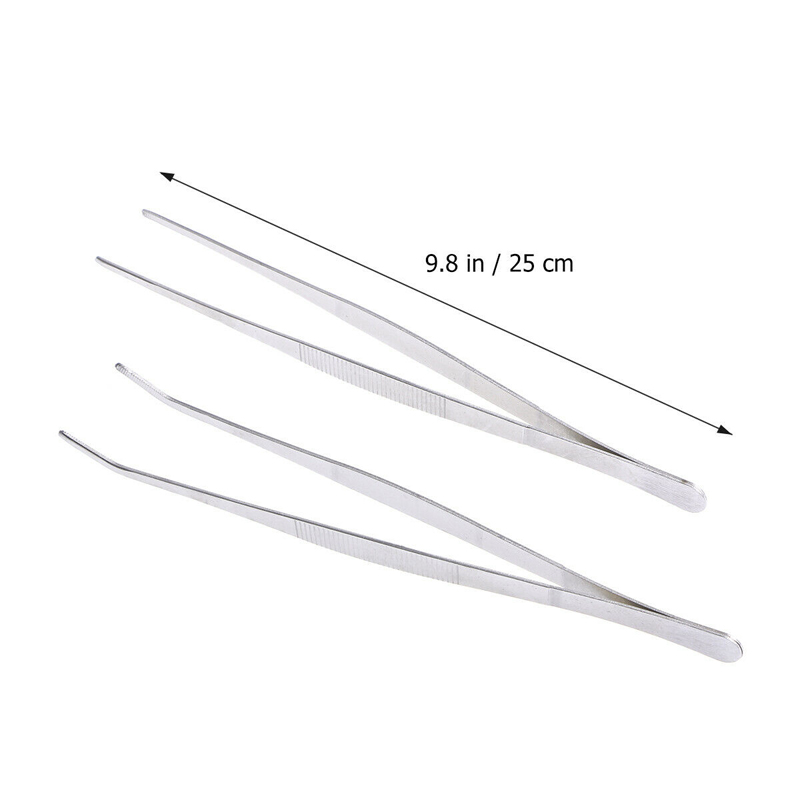 2pcs 25cm Stainless Steel Straight and Curved Nipp... – Grandado