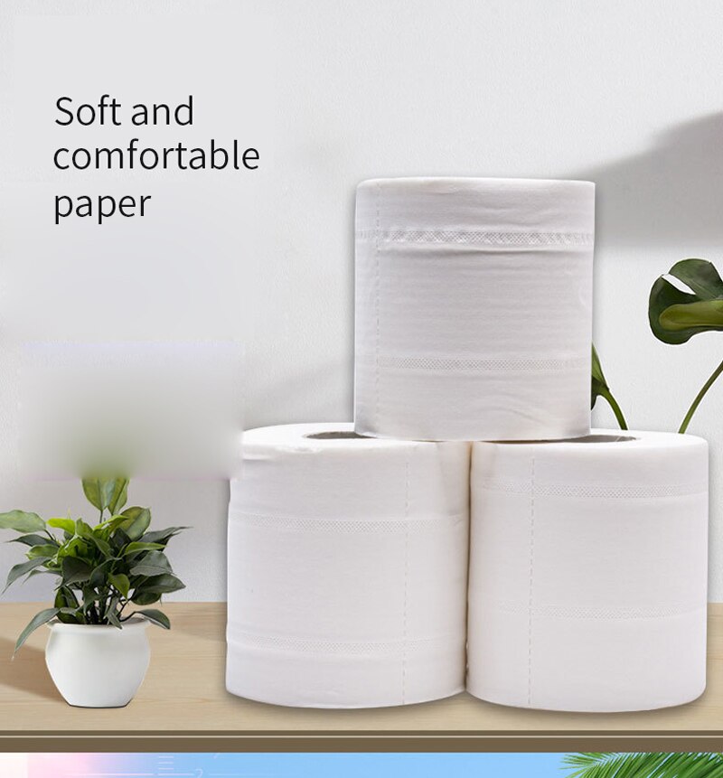 Four Layer White Toilet Tissue Hollow Wood Pulp Pa... – Grandado