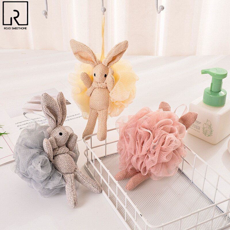 Cute Rabbit Bath Sponge Mesh Body Cleaning Shower ... – Vicedeal