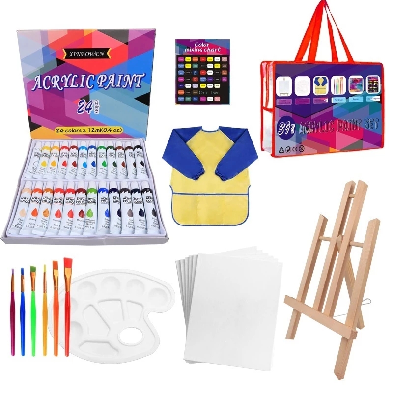 Kids Painting Tool Set 24 Colors Aluminum Tube Acr... – Grandado