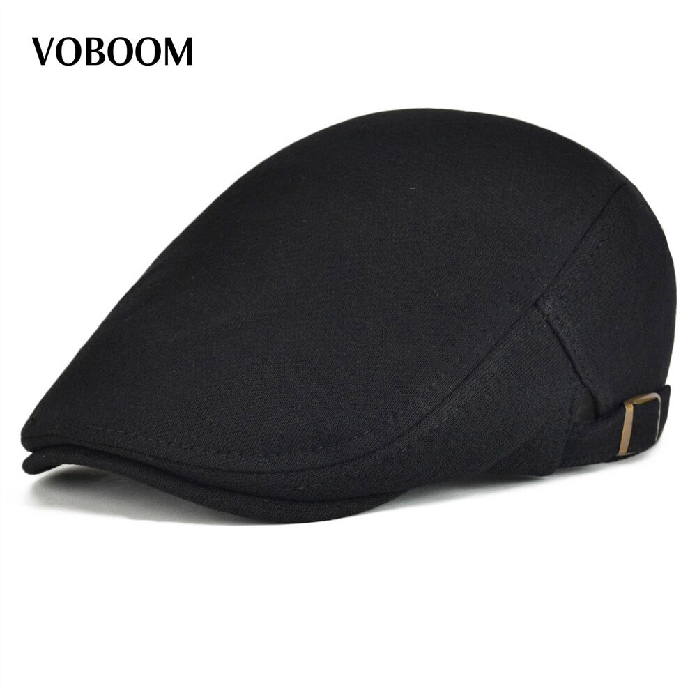 VOBOOM Black Gray Cotton Flat Ivy Cap Men Women So... – Grandado