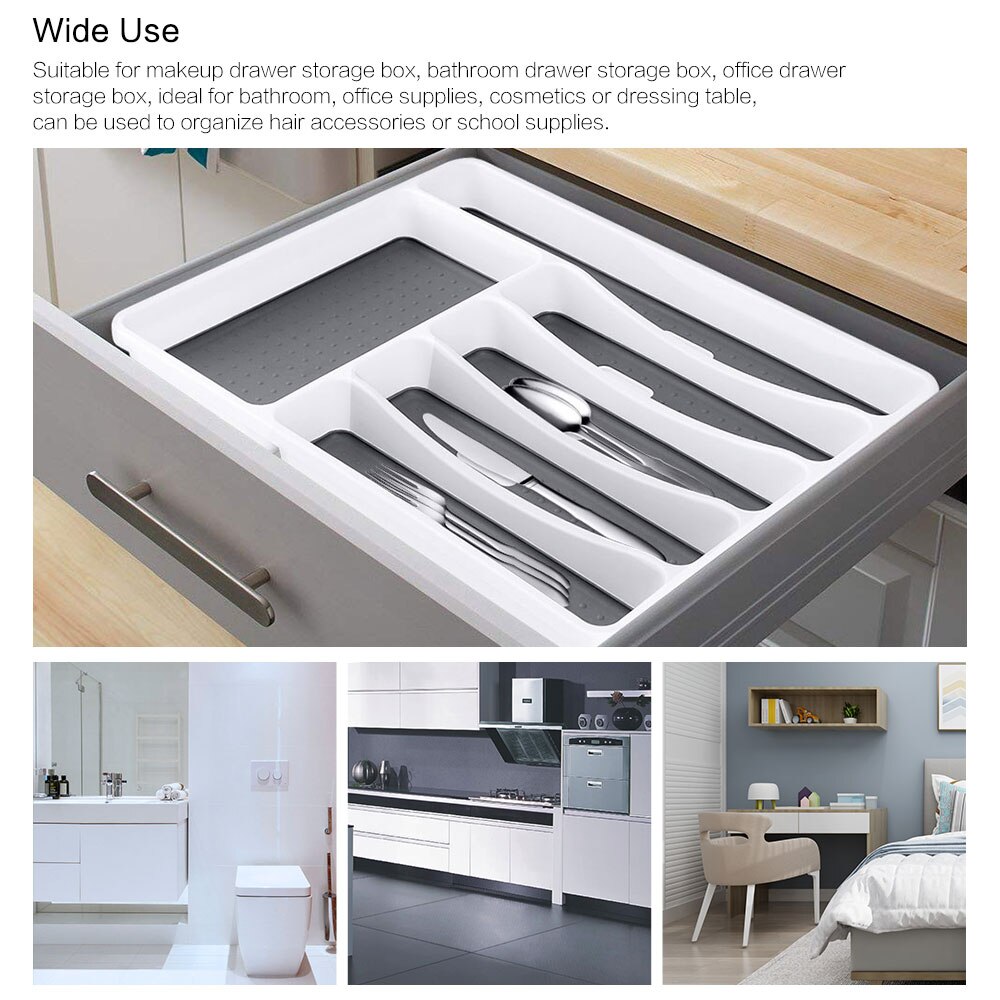 6-compartment kitchen drawer storage box spoon cut... – Grandado