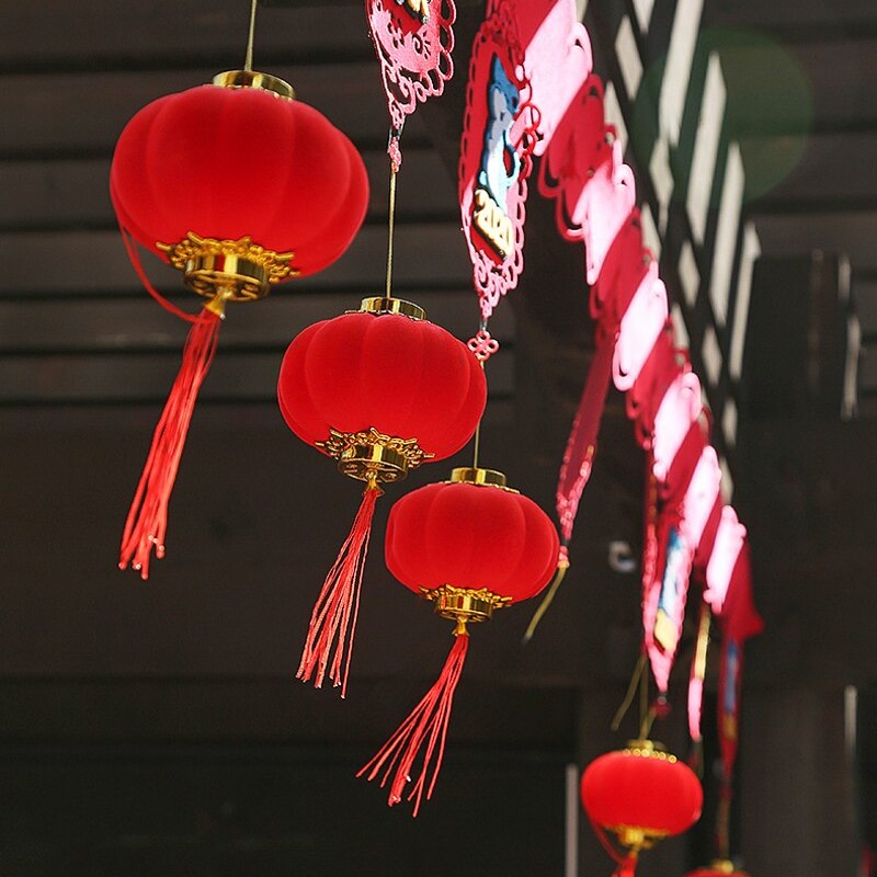 20/30pcs Flocking Red Lanterns DIY Craft Cute Chin... – Vicedeal