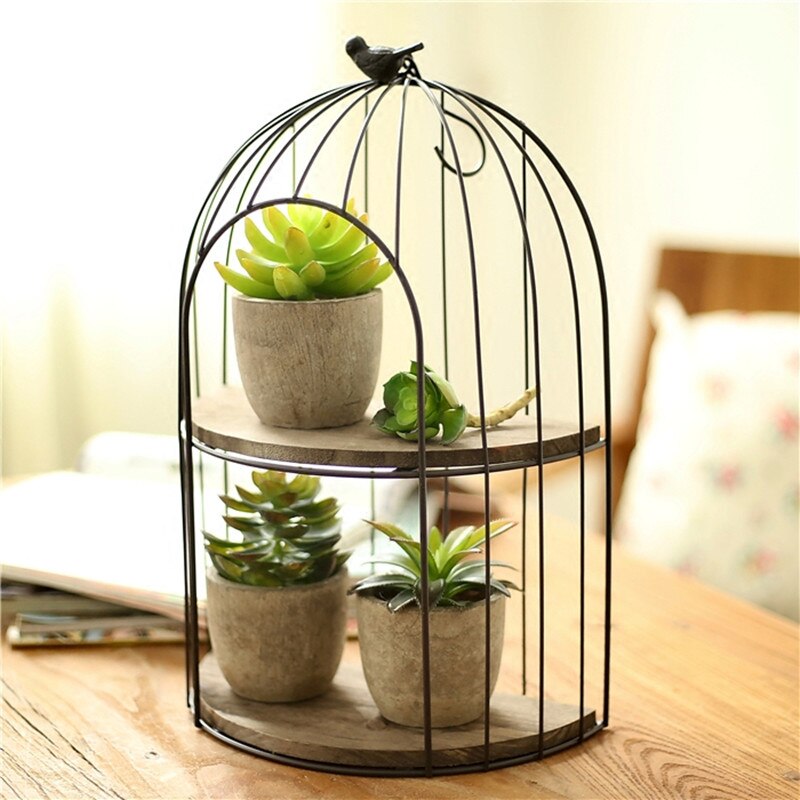 Retro järn balkong fågelbur hylla, vägg blom hylla... – Grandado